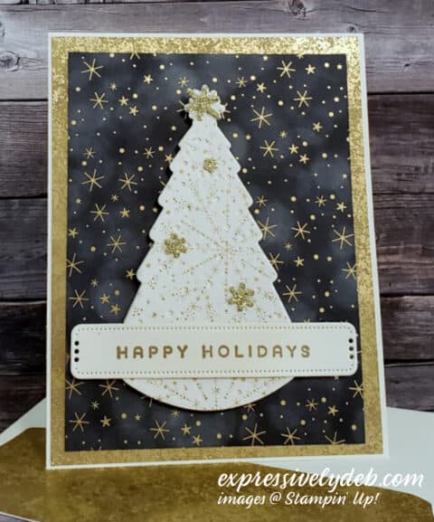 A Simple Holiday Card With Lights Aglow - Expressively Deb